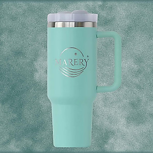 40 oz Tumbler with Handle and Straw, Vacuum Insulated Stainless Steel Travel Mug, Leak-Proof Iced Coffee Cup, Keeps Drinks Cold or Hot, Cupholder Friendly, Suitable for Gift (Charcoal)