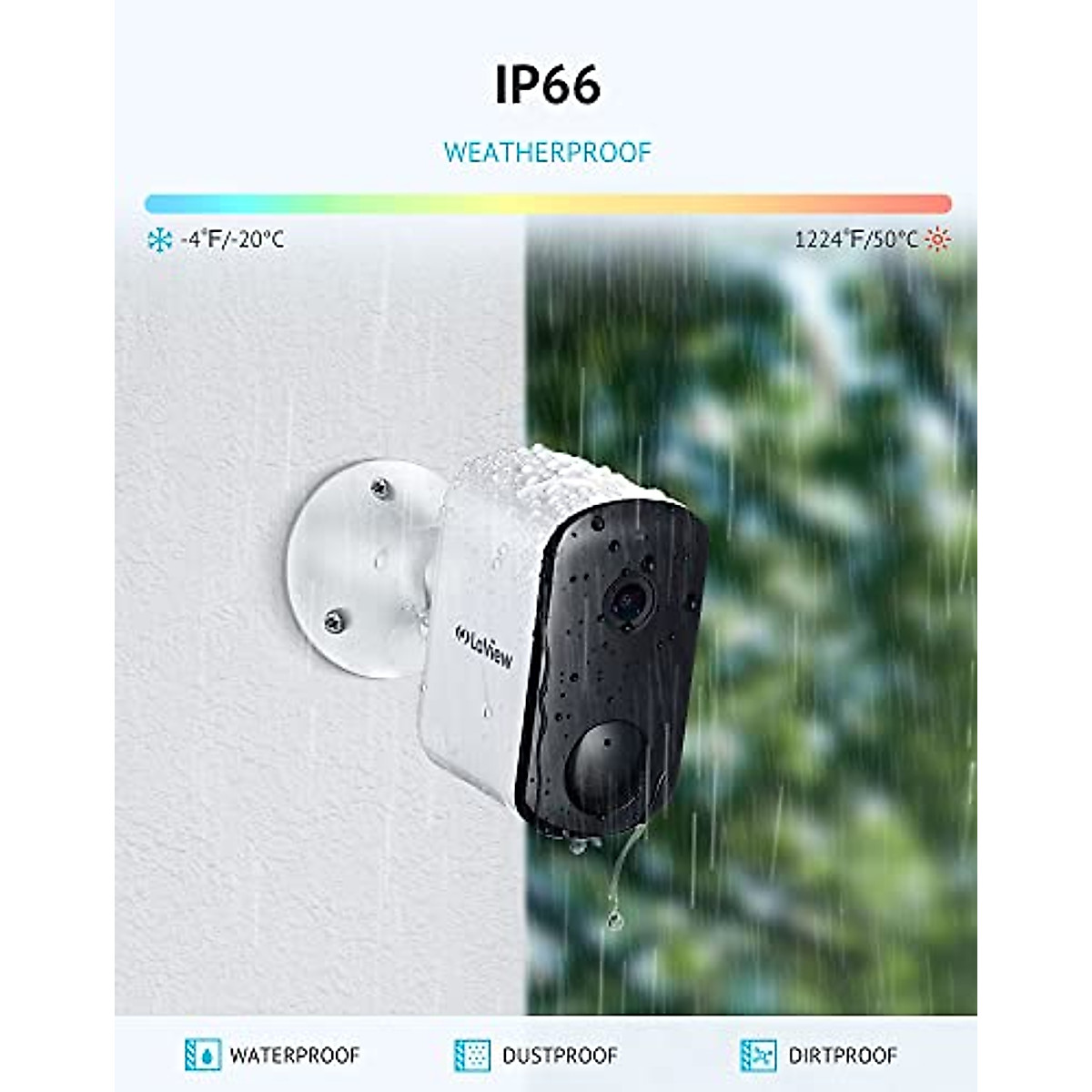 LaView 3MP Wireless Camera for Home/Outdoor Security (2 Pack), 2K Battery Powered WiFi Camera with Night Vision, 270-Day Battery Life, AI Human Detection, 2 Way Audio, Siren, IP66, Works with Alexa