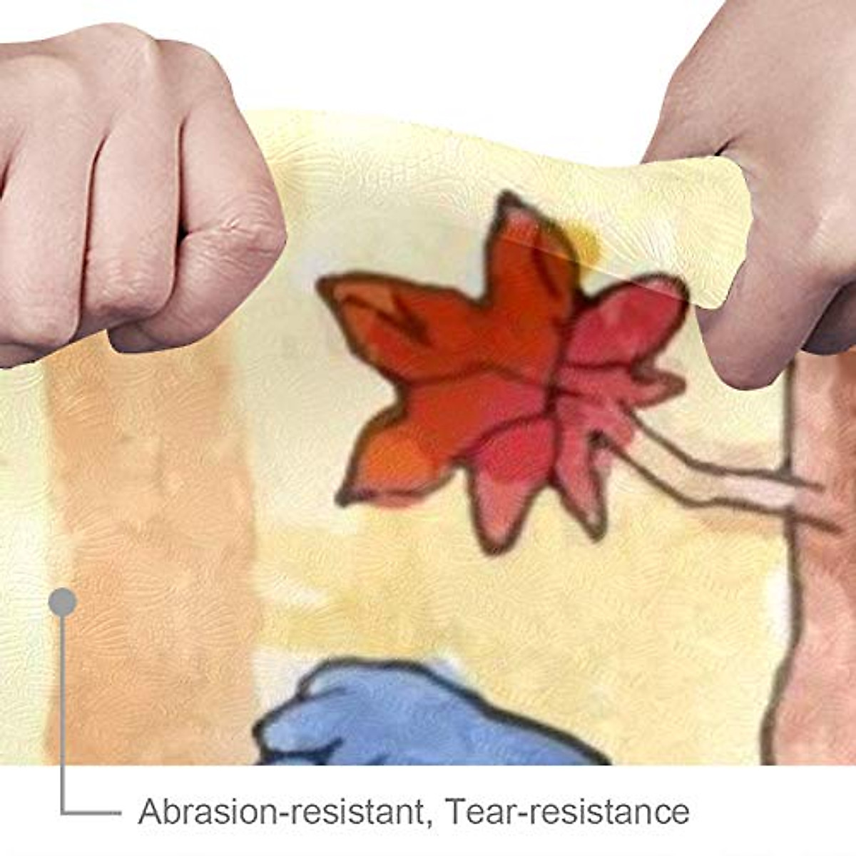 Unicey Thick Non Slip Exercise & Fitness 1/4 Yoga mat with Autumn Birds Rest On The Tree Maple Leaves Blue Print for Yoga Pilates & Floor Fitness Exercise (61x183cm)