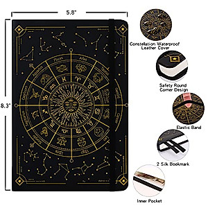 Btooktops Hardcover Notebook for Work, Lined Journal for Man Woman Writing, A5 College Leather Diary with Inner Pocket 192 Pages (Black)
