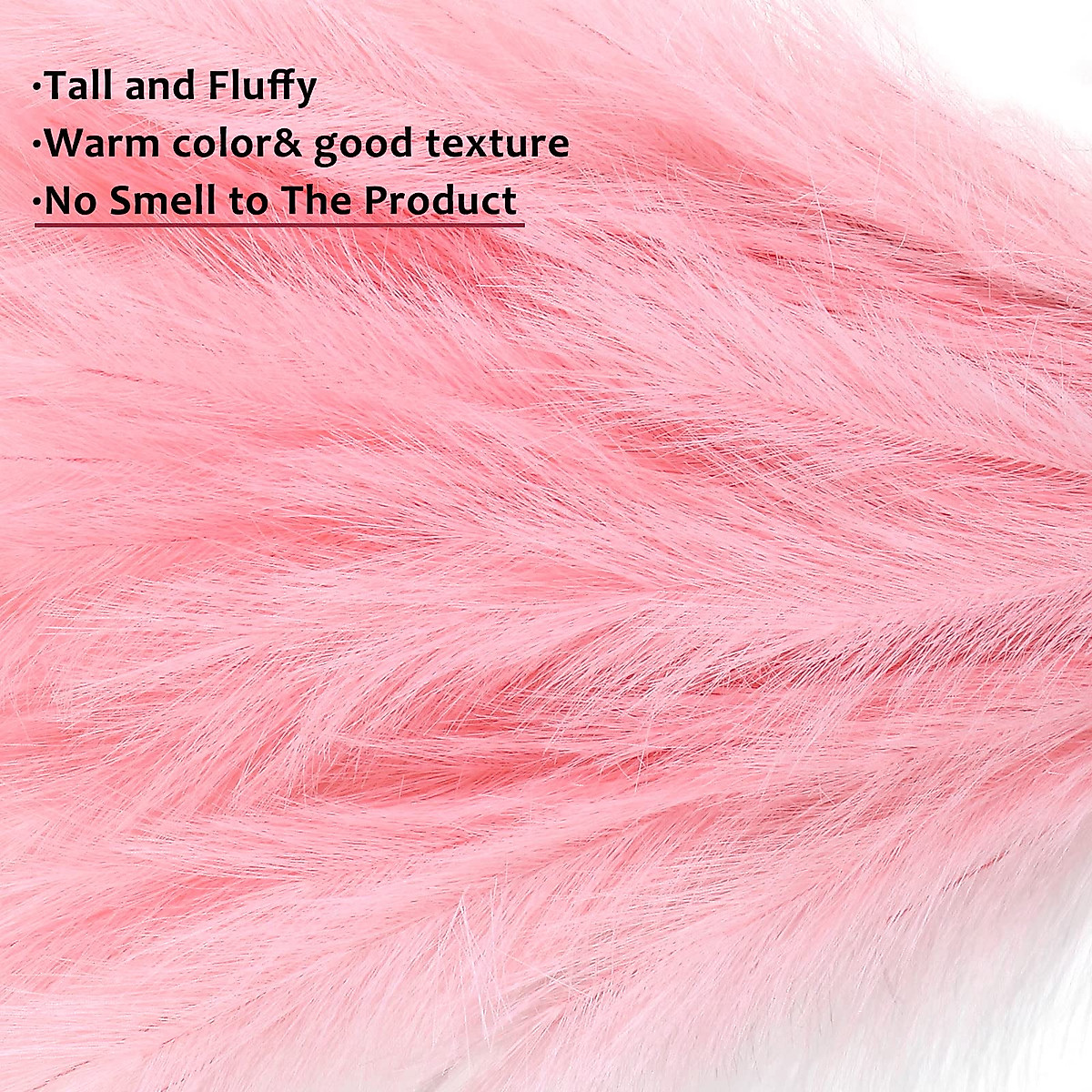 EVODIS Faux Pampas Grass, 18"/45cm Artificial Pampas Grass Fluffy 6 Stem pompous Grass Flower Arrangement for Boho Home Wedding Decoration (Pink)