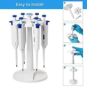 Pipette Holder Four E's Scientific Laboratory Pipette Stand, Four E's Pipette Stand Holds up to 6 Pipettors