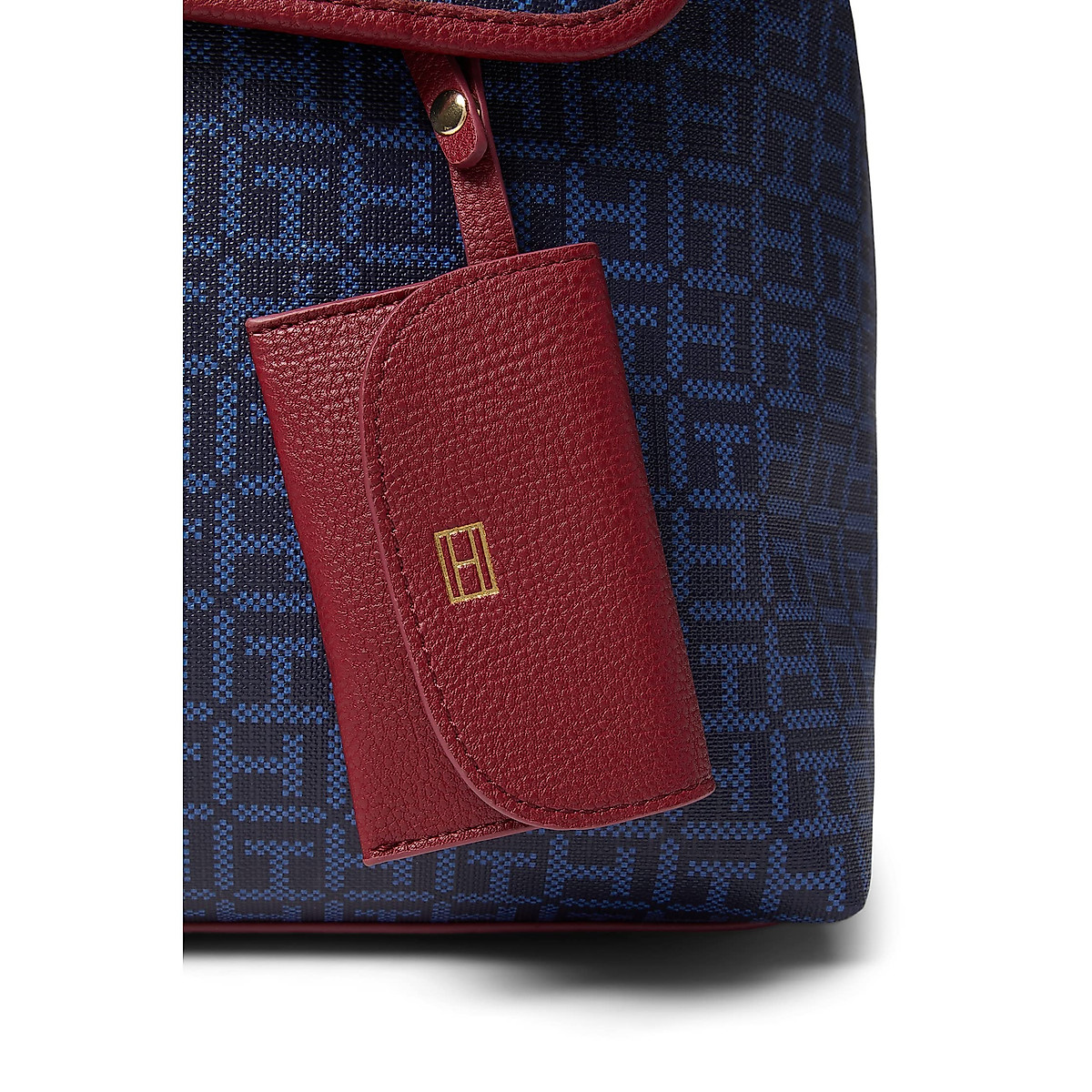 Tommy Hilfiger Kennedy II Flap Backpack w/Hangoff-Coated Square Monogram Tommy Navy/Charcoal Blue One Size