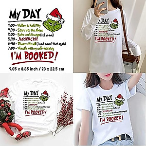 Christmas Heat Transfer Vinyl 3 Sheets Iron on Stickers Winter Xmas Heat Transfer Vinyl Design Iron on Decals for T Shirts Clothes Pillow Hoodie DIY Iron on Patches