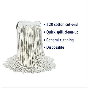 Boardwalk BWK2020CEA #20 Cut-End Cotton Wet Mop Head - White