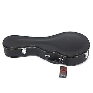 F-Style Microgroove Mandolin Hard shell Case Pattern Leather Wood Mandolin Case Black