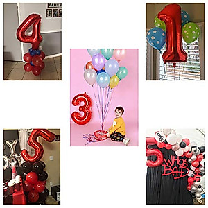 40 Inch Jumbo Red Number 2 Balloon Giant Balloons Prom Balloons Helium Foil Mylar Huge Number Balloons for Birthday Party Decorations/Wedding/Anniversary