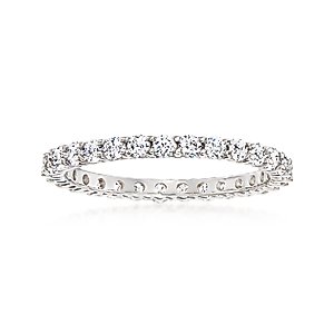 Ross-Simons 0.90 ct. t.w. CZ Eternity Band in Sterling Silver. Size 8
