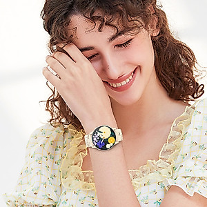 3 Pack Flower Engraved Bands Compatible with Samsung Galaxy Watch 7 6 5 4 FE Active 2 40mm 44mm,Watch 6 4 Classic 42mm 43mm 46mm 47mm,5 Pro 45mm,Watch 3 41mm,20mm Women Silicone Replacement Sport Band