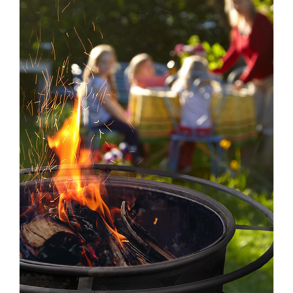 Bettermade 2 in 1 Fire Pit for Outside, 30in Wood Burning Outdoor Firepits with Spark Screen for Camping, Bonfire, Garden, Picnic, Includes Poker & Cooking Grate for Backyard Patio BBQ