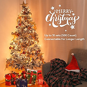 HEYFUNi Clear Christmas Lights 50Count 13Feet White Christmas Tree Lights Set, Incandescent Bulb Mini String Lights for Indoor Outdoor Tree Party Weeding Home Xmas Holiday Decorations,Green Wire