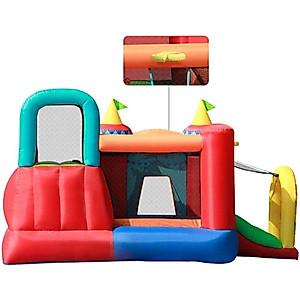 Inflatable Castle and Slide, Children S Playground Indoor Inflatable Toys Outdoor Circus Trampoline Square Playground Colors