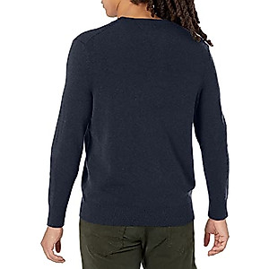 Calvin Klein Men's Merino Wool Blend V-Neck Sweater, Dark Sapphire, Large