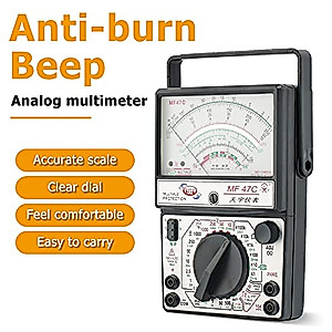 Mf47 Ac/dc Analog Multimeter, Mechanical High-Precision Anti-Burn Buzzer Full Protection Multimeter, Pointer Multimeter Tester, 27.5 * 21 * 5.4cm