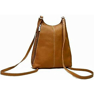 Le Donne Leather Women’s Slim Sling Backpack – Premium Full-Grain Colombian Vaquetta Leather Backpack, 12" x 4" x 9", Black