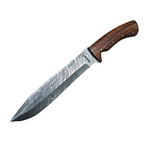 Perkin Knives - Custom Handmade Damascus Hunting Knife with Sheath Full Tang Knife - AR1101W
