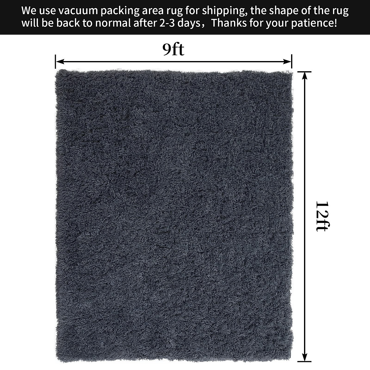 ROYALAY Fluffy Shag Area Rug 9x12 ft Ultra Soft, Extra Large Plush Faux Fur Carpet with Non-Skid Design for Bedroom, Playroom and Living Room Rug, Luxury Room Decor