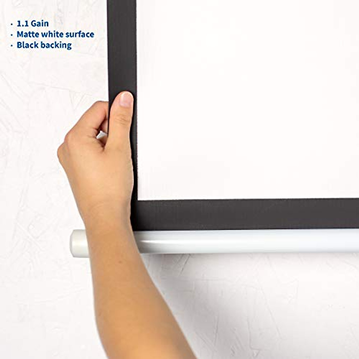 VIVO 100 inch Diagonal Projector Screen, 16:9 Projection HD, 4K 3D 1080P HD Manual Pull Down, PS-M-100