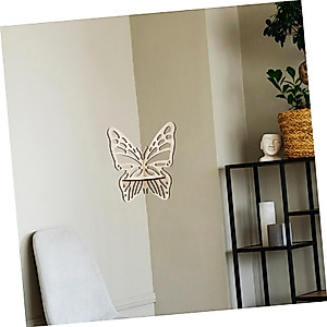 Ciieeo Wooden Butterfly Floating Shelf Ledge Delicate Books Display Rack Hanging fine Bookshelf Bohemia Books Display Wall Shelf Stand Pendant Crystal Stone Accessories