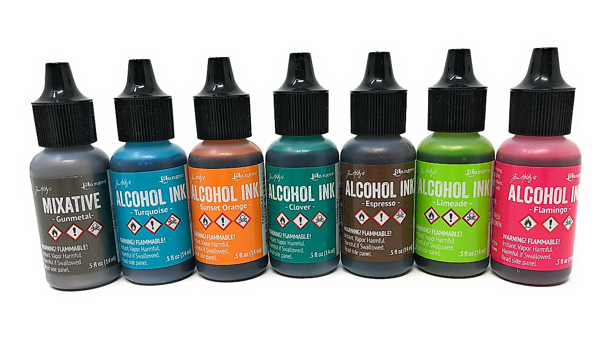 Ranger Tim Holtz Alcohol Ink Set - Vibrant Colors & Metallics