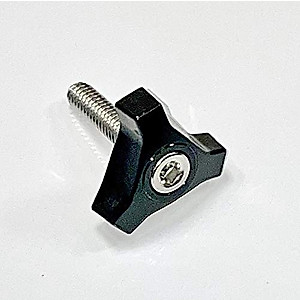 1/4"-20 Three Prong Clamping Thumb Screw Knob Stainless Steel 1-1/2" Long Stud Black (10)