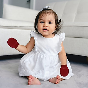 Uttpll Newborn Baby Cotton Mittens Infant Toddler Gloves No Scratch Mittens Breathable Gloves for 0-6 Months Baby Boys Girls Black, White, Grey, Black Grey, Navy, Black White Stripe