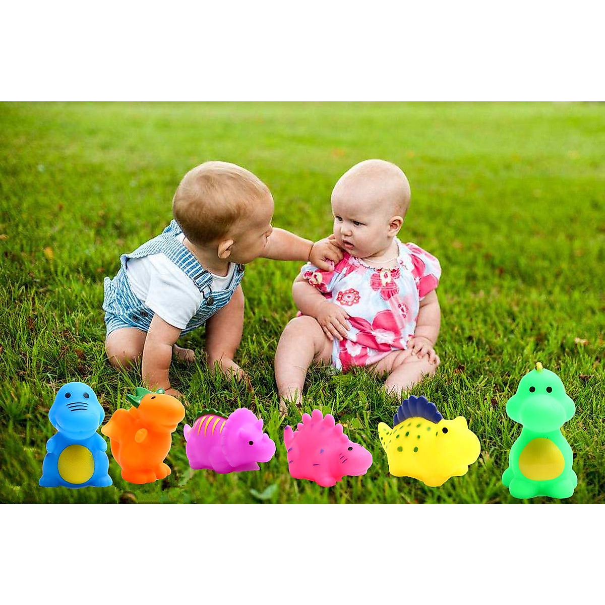 Bathtub Toys Dinosaur Baby Bath Toys Christmas Kids Fun Squirt Toys Floating Bathroom Toys Assorted Colors (6)
