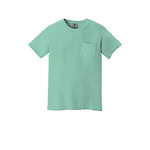 Comfort Colors Men's Adult Short Sleeve Pocket Tee, Style 6030 (Large, Chalky Mint)