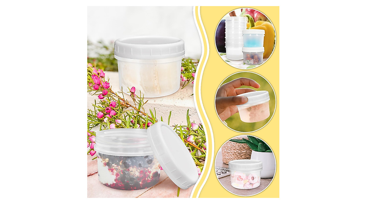 ISUSSER 10 Pack Small Food Storage Containers - Reusable & Stackable