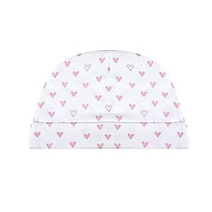 Newborn Baby Boy Baby Girl Hats 0-6 Months Unisex Organic Cotton Caps and Mittens Set 10-Piece, Pink1