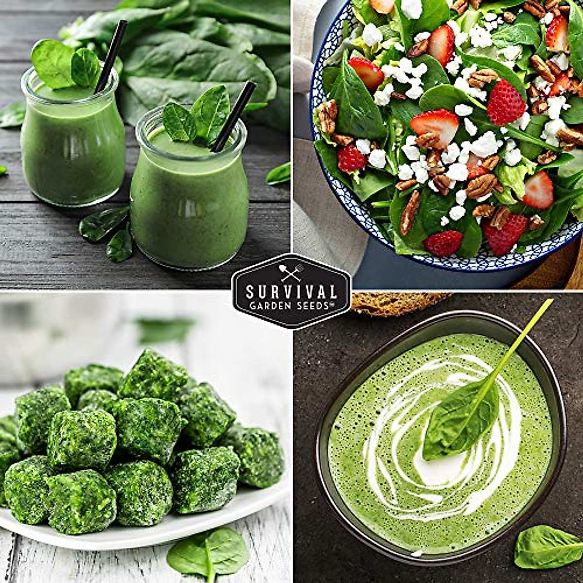 Survival Garden Seeds - Viroflay Spinach Seed for Planting - Packet with Instructions to Plant and Grow Nutritious Leafy Greens in Your Home Vegetable Garden - Non-GMO Heirloom Variety - 2 Pack