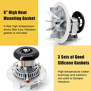 Adviace Replacement 812-3381 Exhaust Combustion Blower Motor for Quadrafire Classic Bay CB1200 & CB1200i Insert and Pellet Stoves, Heatilator Eco Choice CAB50 & PS50 Pellet Stoves
