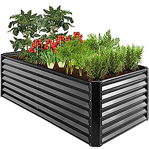 Best Choice Products 6x3x2ft Outdoor Metal Raised Garden Bed, Deep Root Box Planter for Vegetables, Flowers, Herbs, and Succulents w/ 269 Gallon Capacity - Gray