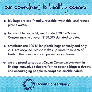 rockflowerpaper Reusable Grocery Bags for Shopping - Blue Hydrangea Pattern Blu Bag - Machine Washable, Foldable, Packable Tote - Large Handles - Heavy Duty and Lightweight - Zippered Top Pouch