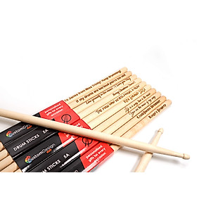 Personalized Custom Drum Sticks + Optional Gift Box - 5A Size | Design A Truly Unique Present | Laser Engraved