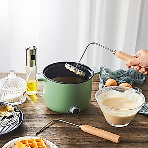 2 Pieces Rosette Iron Single Handle Rosette Cookie Iron Wooden Handle Easy Rosette Maker Tool Aluminum Alloy Pastry Iron Bunelos Tool Elegant Kitchen Utensil for Rosette Cookie Moulds Holiday Cooking