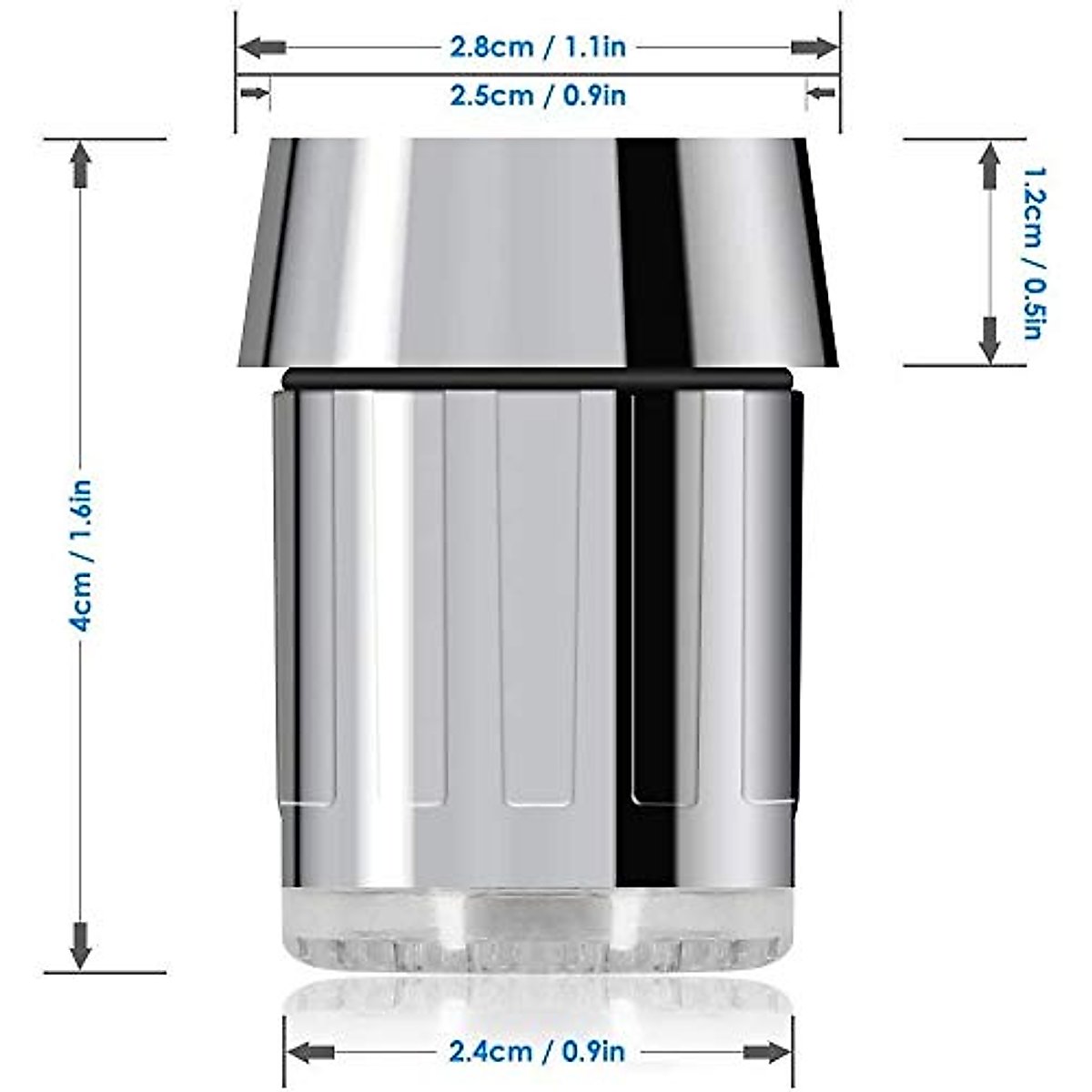 SNOMYRS 3-Color Temperature Sensitive Gradient LED Water Faucet Light Water Stream Color Changing Faucet Tap Sink Faucet for Kitchen and Bathroom (3 Color-1PC)