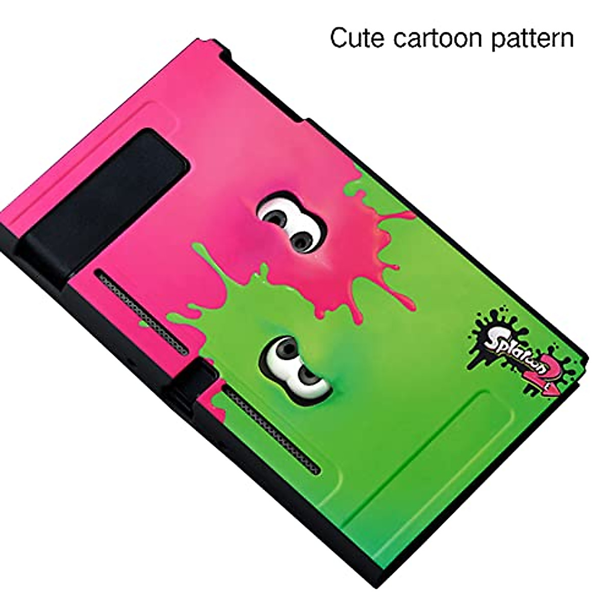 PERFECTSIGHT Cute Protective Case for Nintendo Switch, Kawaii Soft TPU Slim Cover, Cartoon Hard Shell Dockable Case for NS Console and Joy-Con Controllers - Shock-Absorption Anti-Scratch (Splatoon)