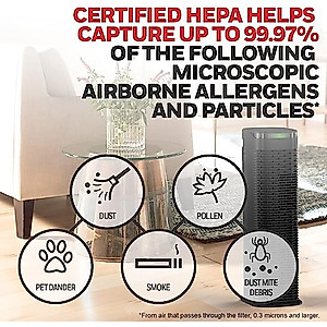 Honeywell InSight HEPA Air Purifier with Air Quality Indicator and Auto Mode, for Large Rooms (200 sq. ft), Black - Wildfire/Smoke, Pollen, Pet Dander, and Dust Air Purifier,HPA180B (Renewed)