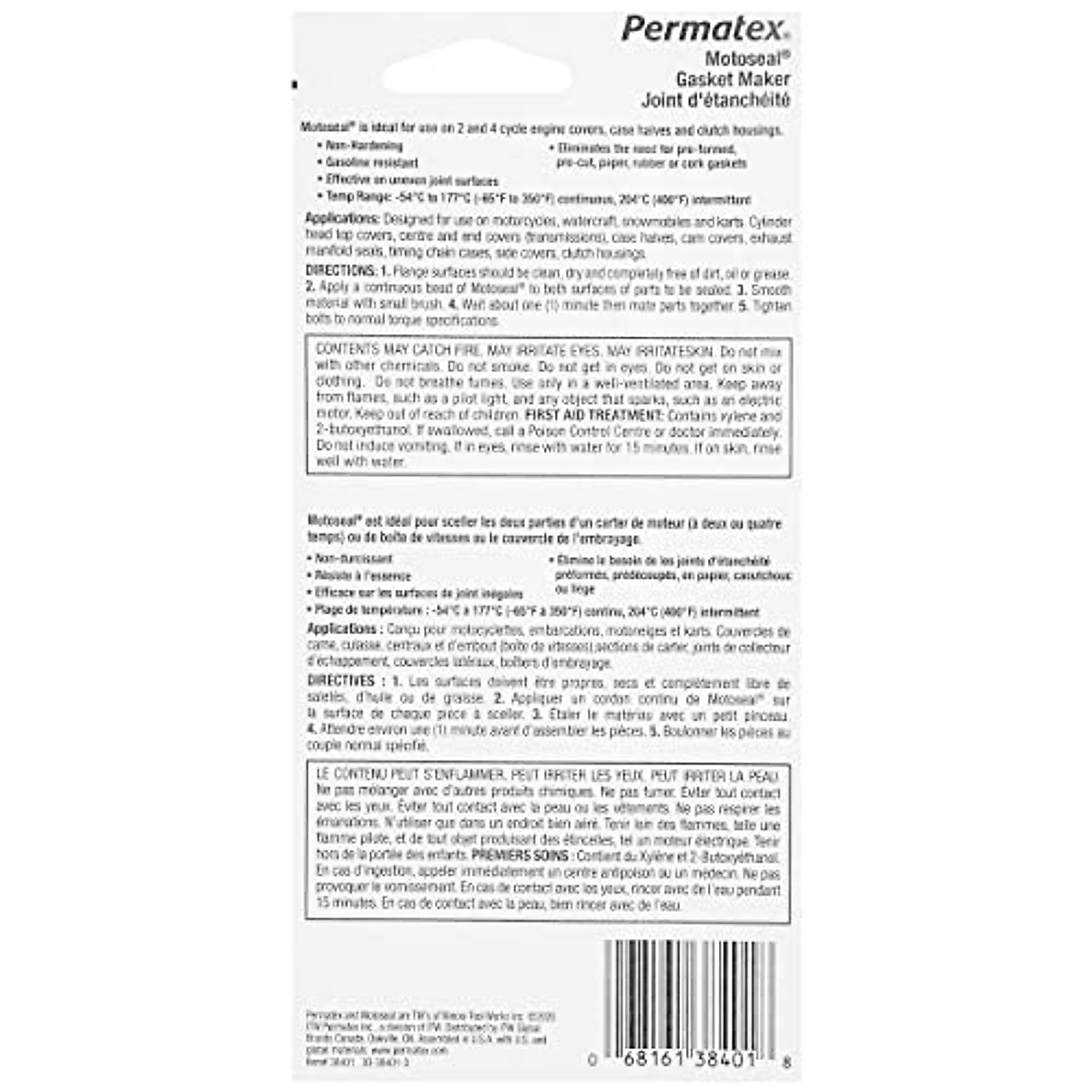 Permatex 38401 MOTOSEAL 2 AND 4-CYCLE GASKET MAKER 80ML