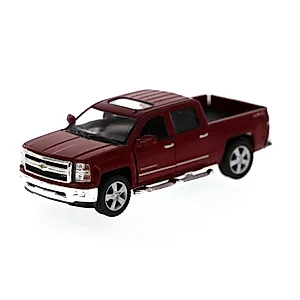 KiNSMART 2014 Chevrolet Silverado LTZ Crew Cab 4x4 1:46 Scale 5 Inch Diecast Metal Model Pick-up Truck Red