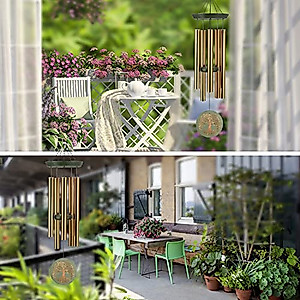 WindChimes Outdoor Deep Tone,Large Memorial Wind Chimes for Loss of Loved One Engrave Tree of Life,Sympathy Wind Chimes for Oouside, Gifts for Mother,Garden Home Yard Hanging Decor