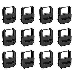 BIGGER Replacement for Acroprint 39-0121-000 Time Clock Ribbon, Lathem E Series Ribbon Cartridge VIS6011, Used with Acroprint ES700, ES900, Lathem 1000E, 1500E, 1600E, 7000E, 7500E, Black, 12 Pack