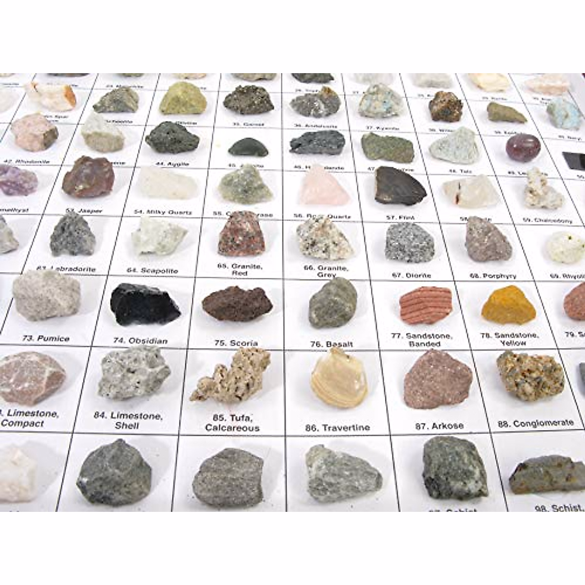 American Educational The U.S. Mounted Rocks and Minerals Collection (Pack of 100)
