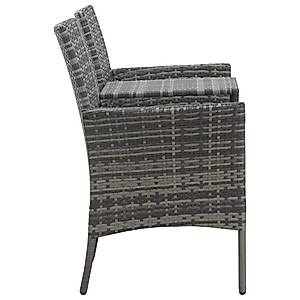 AJSEOYBS Patio Furniture Set,Outdoor Furniture,Patio Conversation Sets for Backyard, Porch, Balcony, Poolside,2-Seater Patio Sofa with Tea Table Poly Rattan Anthracite