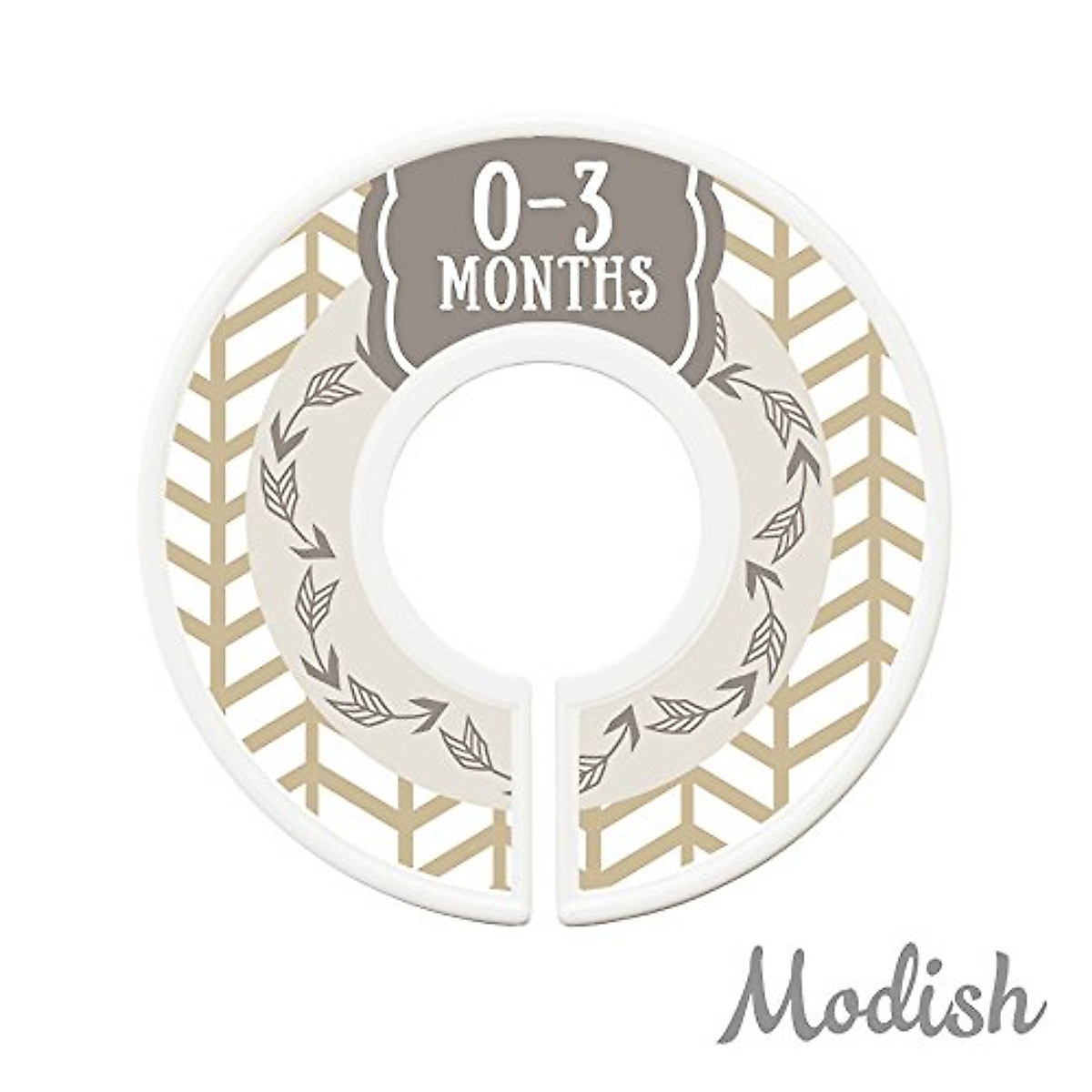 Modish Labels Baby Clothes Size Dividers, Baby Closet Organizers, Closet Size Dividers, Baby Closet Organizers, Clothes Organizer, Neutral, Boy, Girl, Woodland, Arrows, Nordic, Boho, Tan, Brown (Baby)