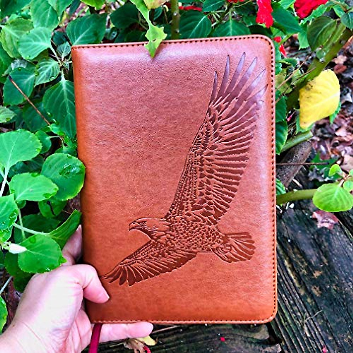 Eagle Refillable Faux Leather Journal by SohoSpark, Mens Journal, 6x8 Vegan Lined Writing Journal for Women