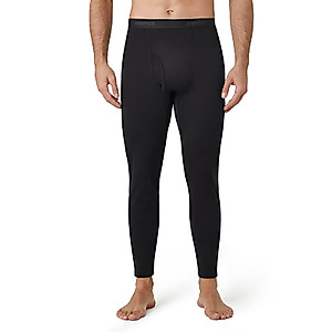 LAPASA Men's Thermal Underwear Bottom Long Johns Pants Fleece Lined Base Layer Lightweight Stretchy Cold Weather Winter Thermoflux 300 Extra Warm M25 Medium Black