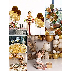 Graduation Party Decorations Brown Gold 2024/Brown Gold Balloons 45pcs for Woodland Teddy Bear Baby Shower Wild West Cowboy Party/Brown Gold Birthday Decorations