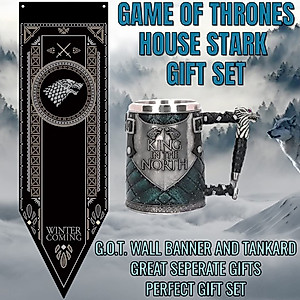 Edgell House - Inspired by GOT Merchandise House Stark Gift Set - GOT House Banner - GOT Sigil Tankard - GOT House Stark Sigil